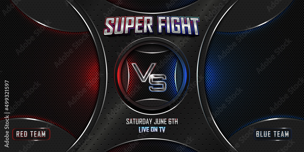 Versus battle fighting 3d realistic horizontal banner poster background ...