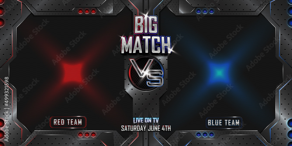 Versus battle fighting 3d realistic horizontal banner poster background ...