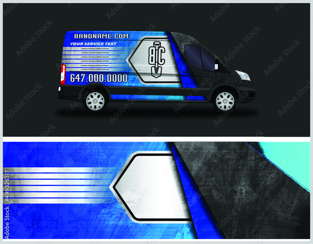 cargo van wrap Design - ford transit wrap design Stock Vector | Adobe Stock