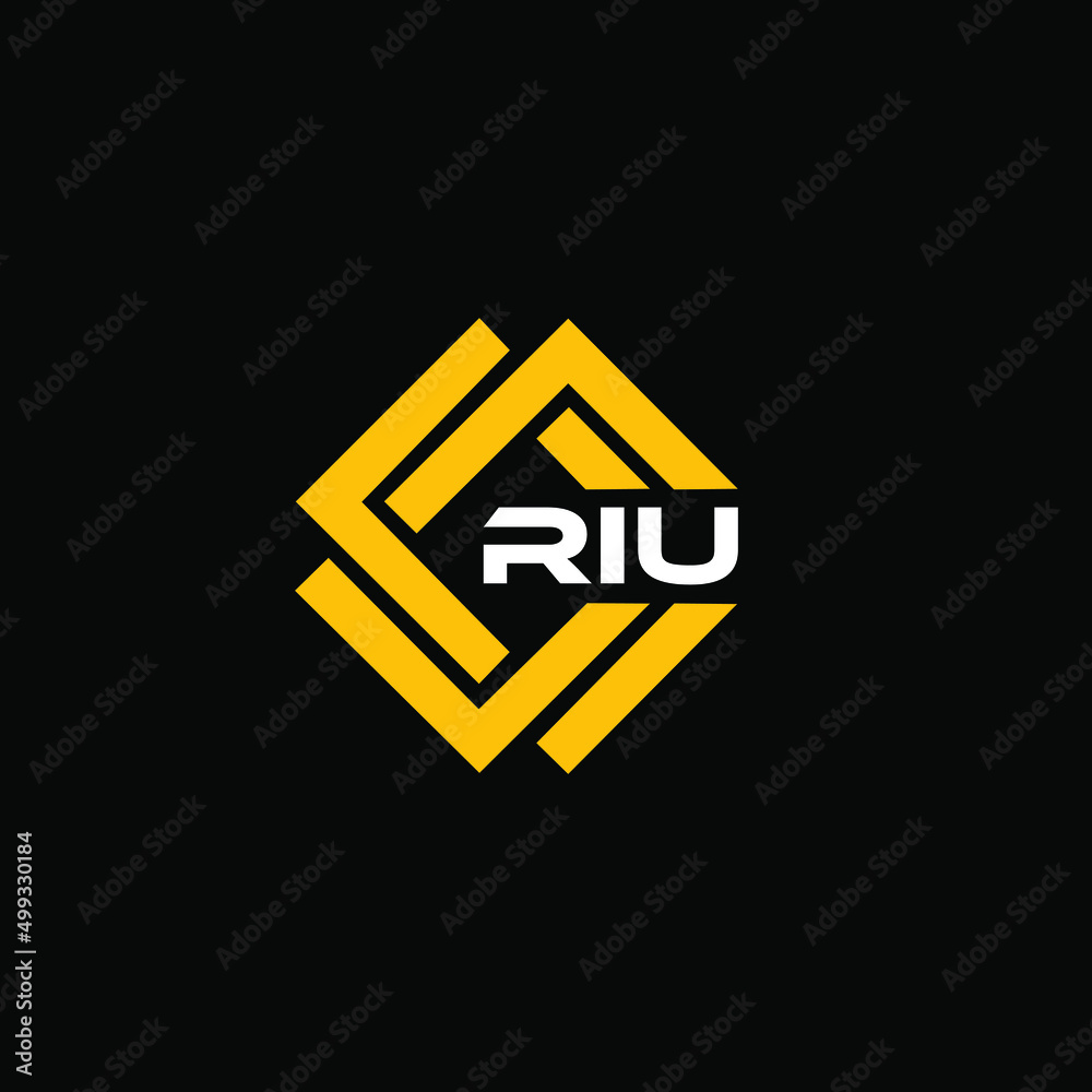 RIU 3 letter design for logo and icon.vector illustration.RIU monogram ...