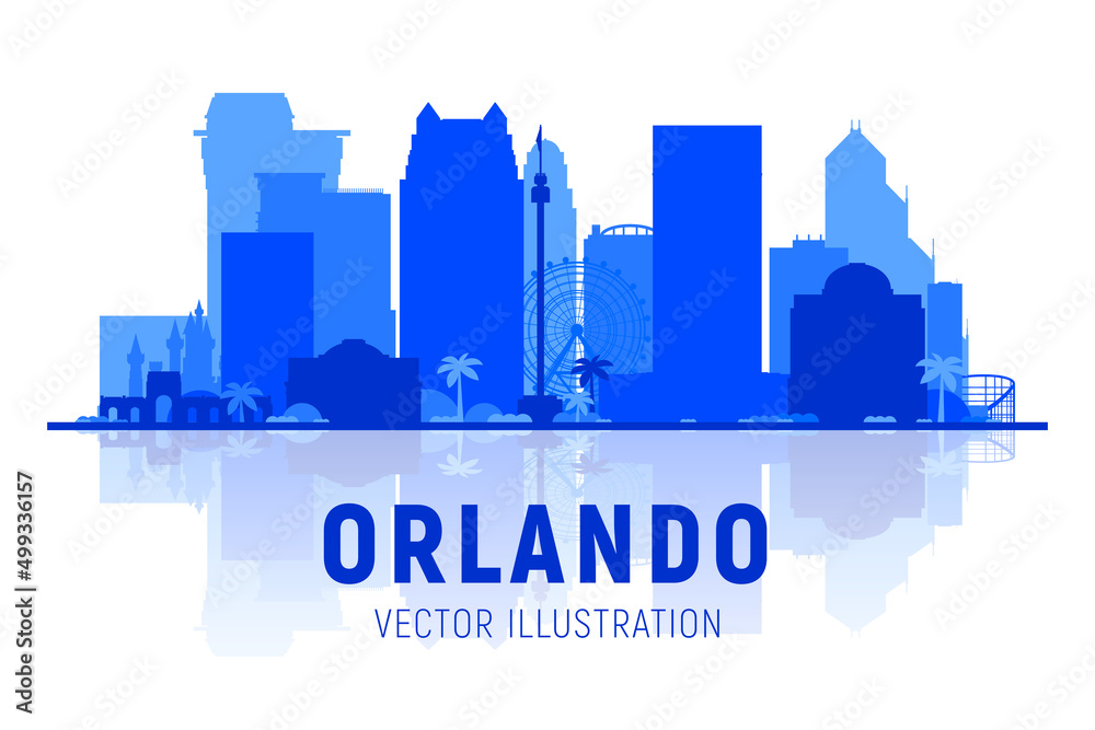 Orlando ( Florida ) skyline with panorama on white background. Vector ...