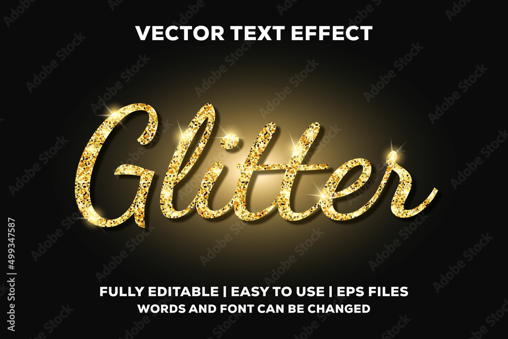 gold glitter text effect Stock Vector | Adobe Stock