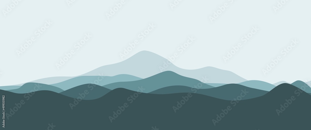 Mountain layers vector landscape illustration, perfect for background ...