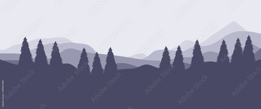 Mountain layers vector landscape illustration, perfect for background ...