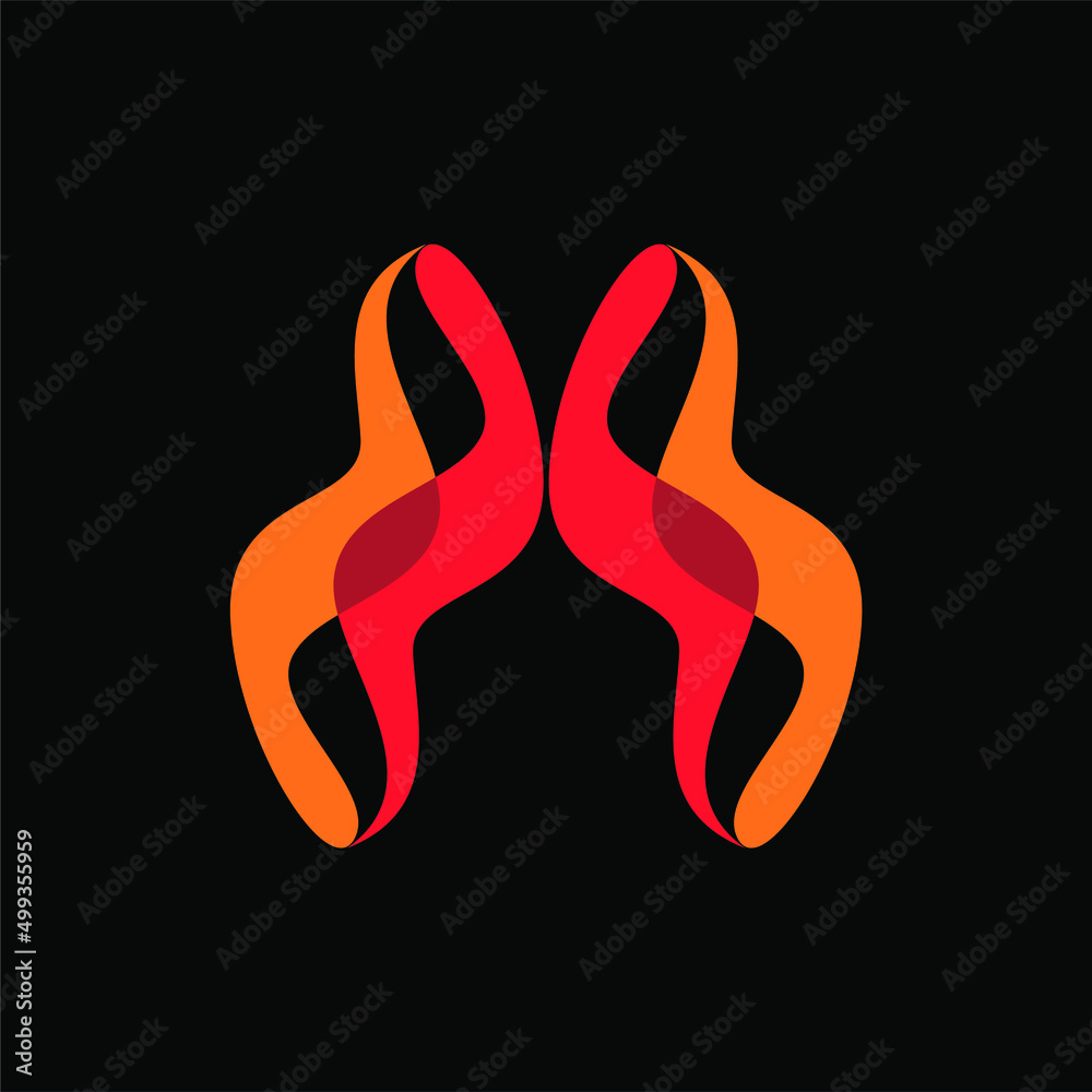 SS Letter abstract red and orange logo vector image Stock Vector ...
