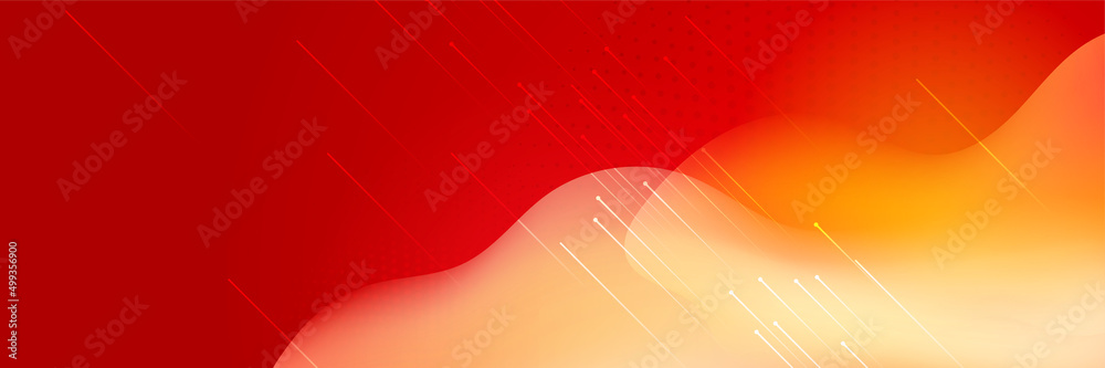 Abstract red futuristic technology network science AI hi tech banner ...