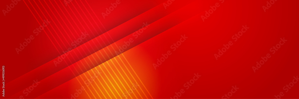 Abstract red futuristic technology network science AI hi tech banner ...