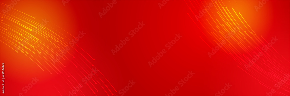 Abstract red futuristic technology network science AI hi tech banner ...