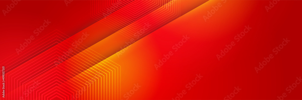 Abstract red futuristic technology network science AI hi tech banner ...