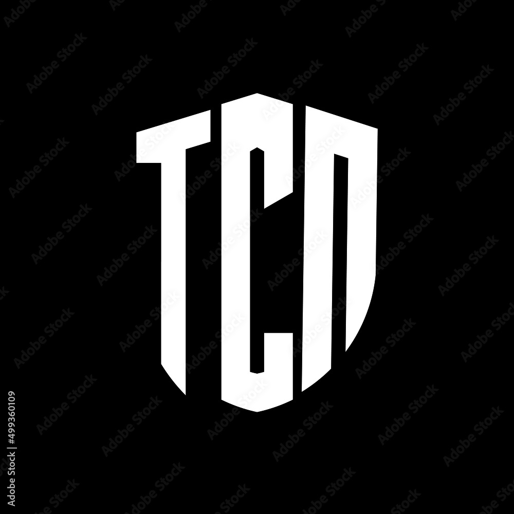 TCN letter logo design. TCN modern letter logo with black background ...