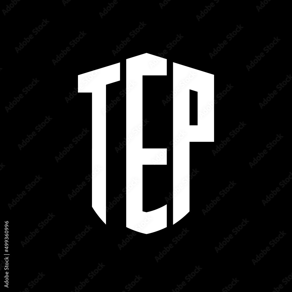 TEP letter logo design. TEP modern letter logo with black background ...