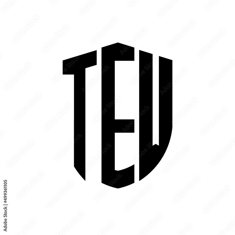 TEW letter logo design. TEW modern letter logo with black background ...