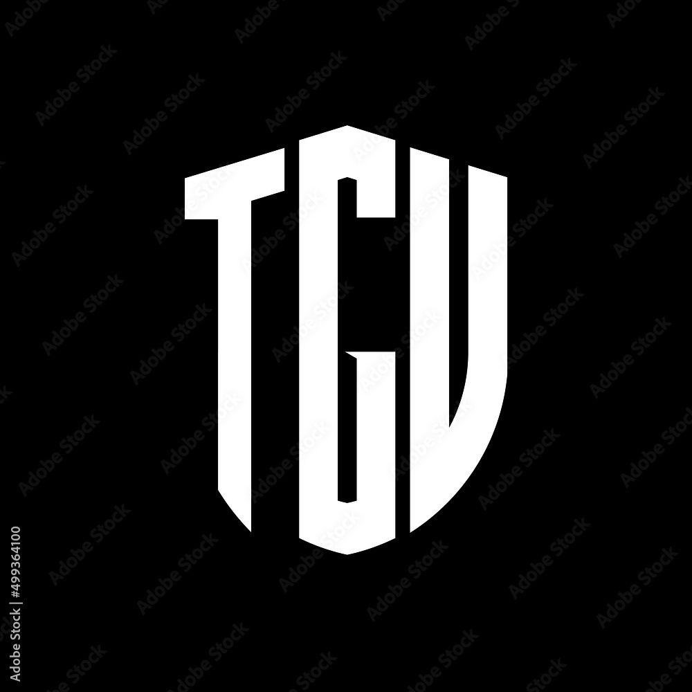 TGU letter logo design. TGU modern letter logo with black background ...