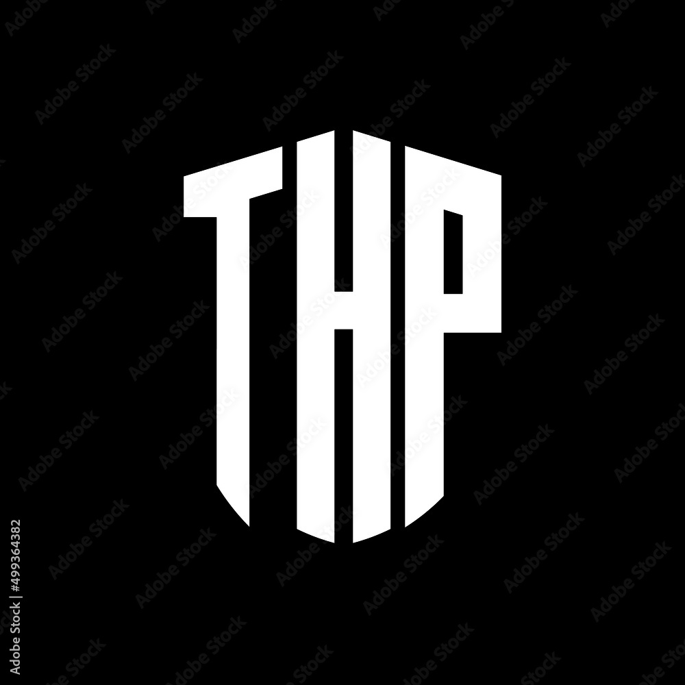 THP letter logo design. THP modern letter logo with black background ...