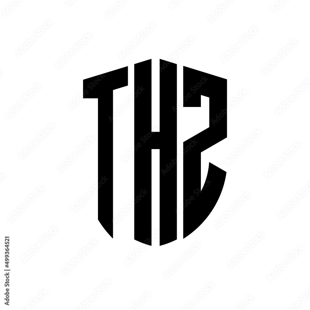 THZ letter logo design. THZ modern letter logo with black background ...