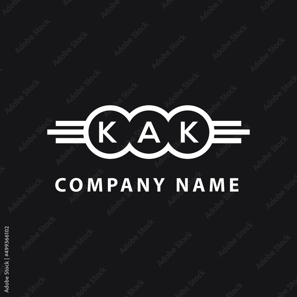 KAK letter logo design on black background. KAK creative initials ...