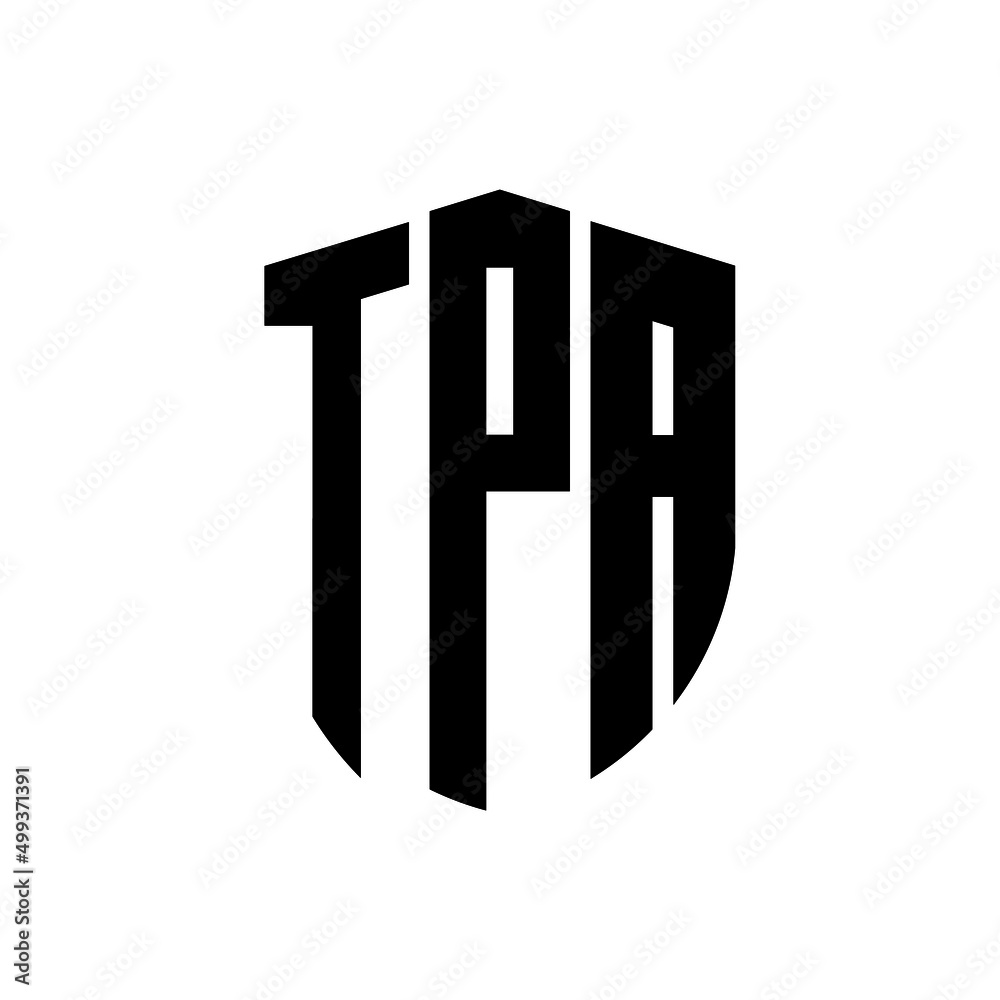 TPA letter logo design. TPA modern letter logo with black background ...