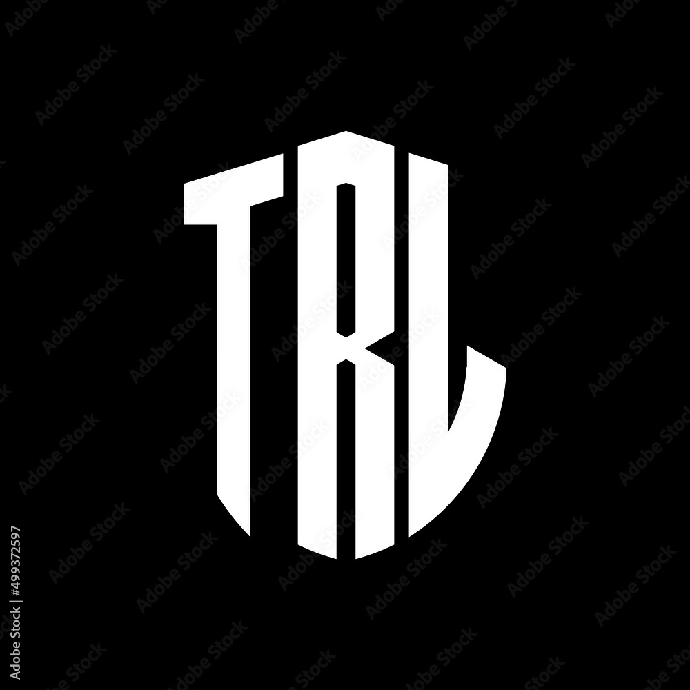 TRL letter logo design. TRL modern letter logo with black background ...