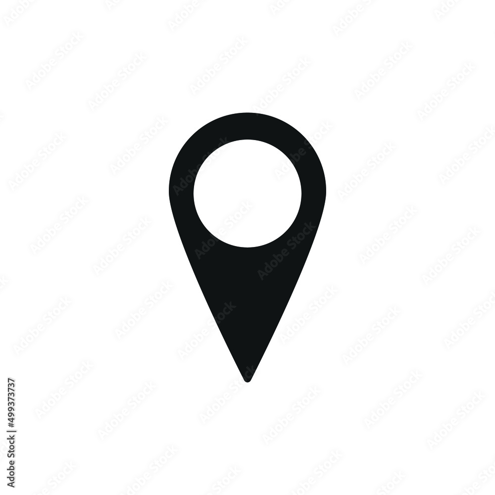 Location vector icon. Place symbol. GPS pictogram, flat vector sign ...