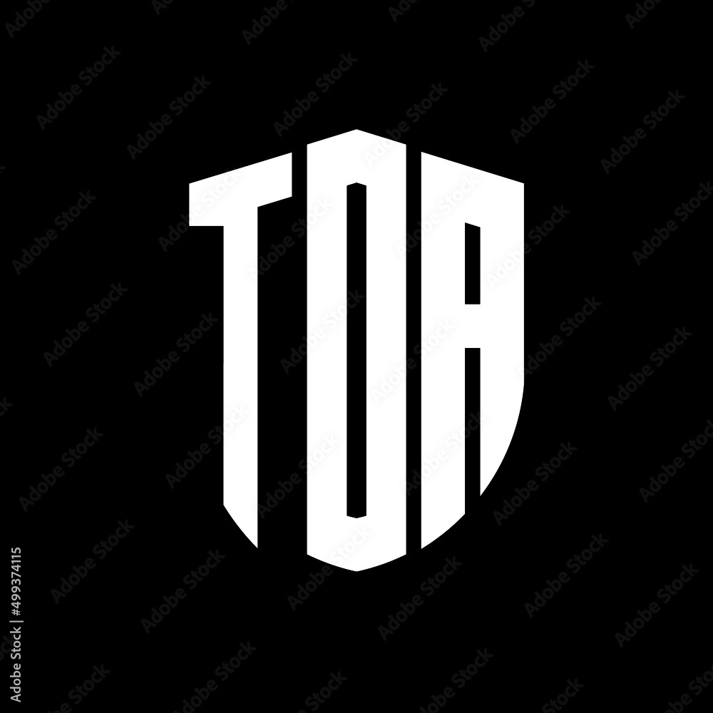 TOA letter logo design. TOA modern letter logo with black background ...