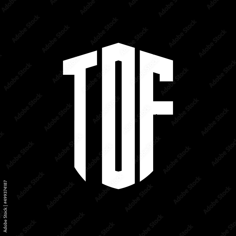 TOF letter logo design. TOF modern letter logo with black background ...