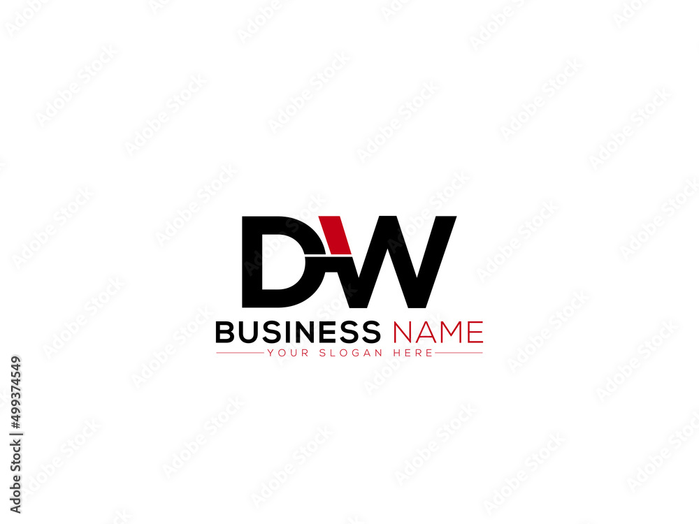 Initials DW Logo Design, Unique Dw wd Logo Letter Vector Image With ...
