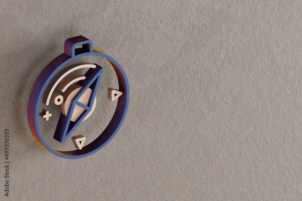 Beautiful abstract illustrations Blue and Golden Compass symbol icons ...