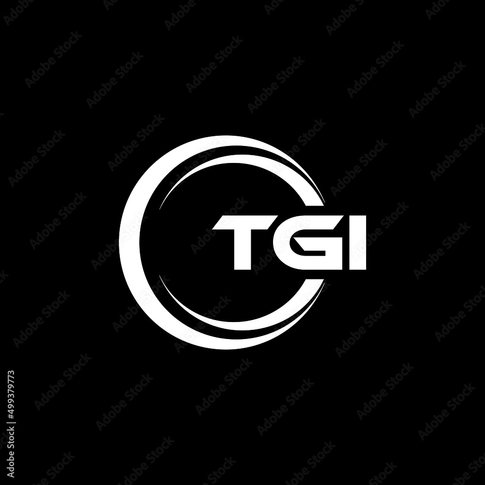 TGI letter logo design with black background in illustrator, vector ...