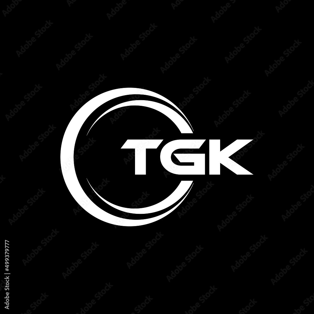TGK letter logo design with black background in illustrator, vector ...
