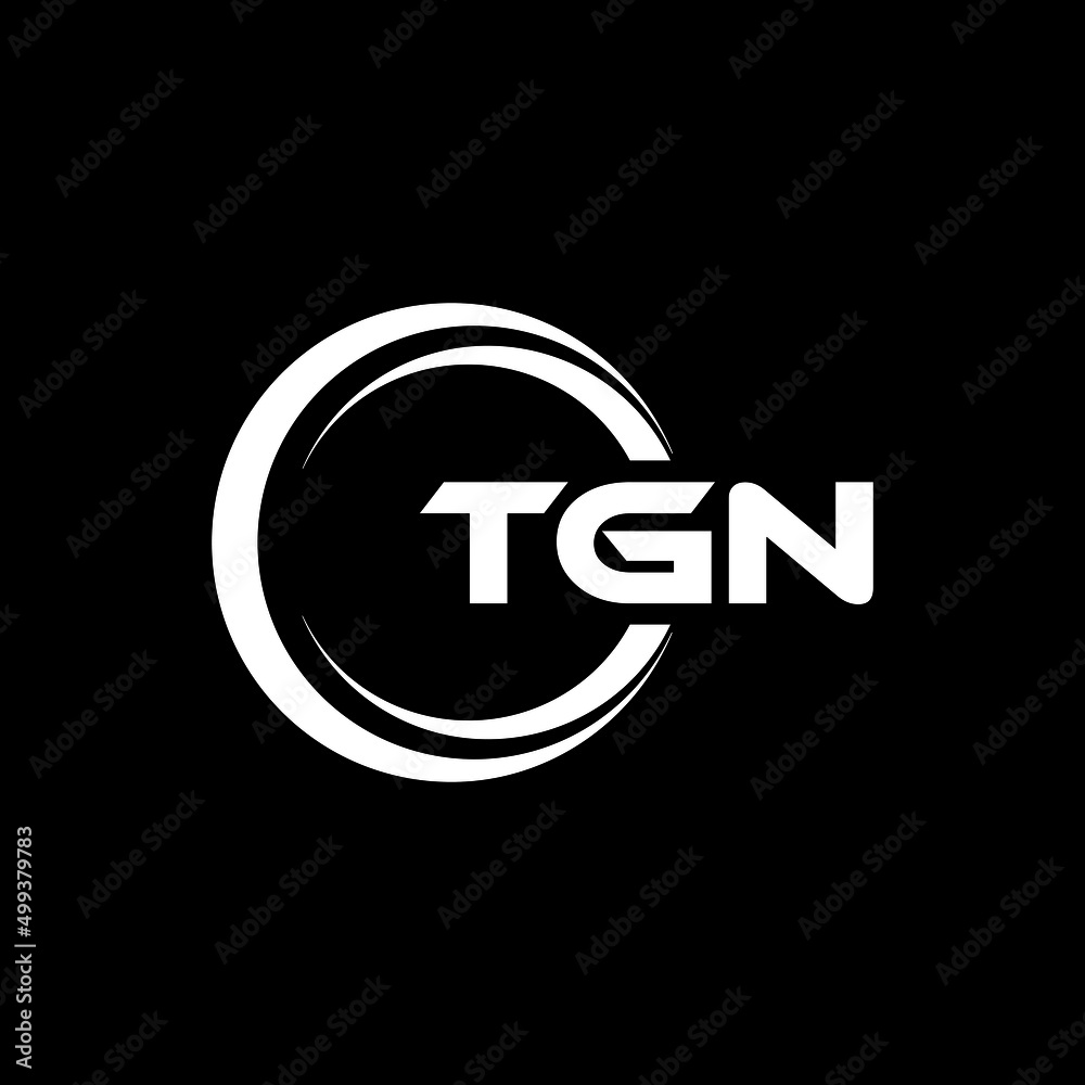 TGN letter logo design with black background in illustrator, vector ...