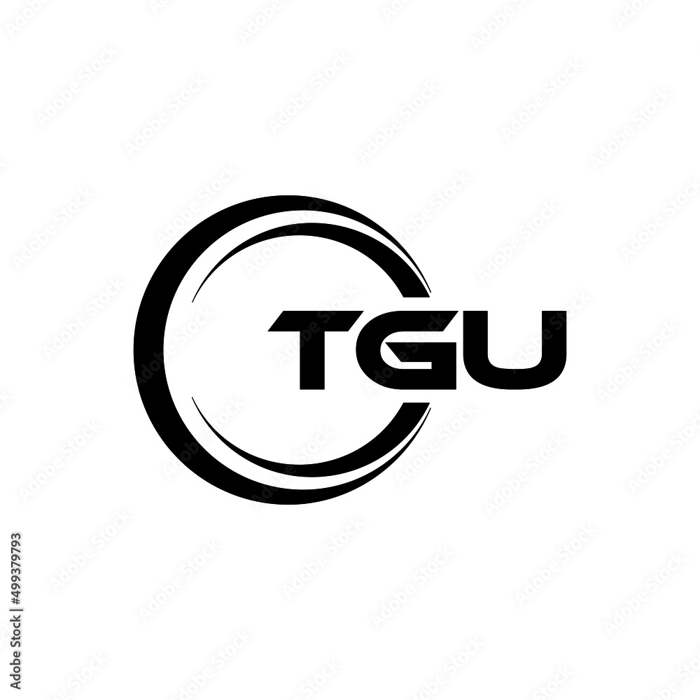 TGU letter logo design with white background in illustrator, vector ...