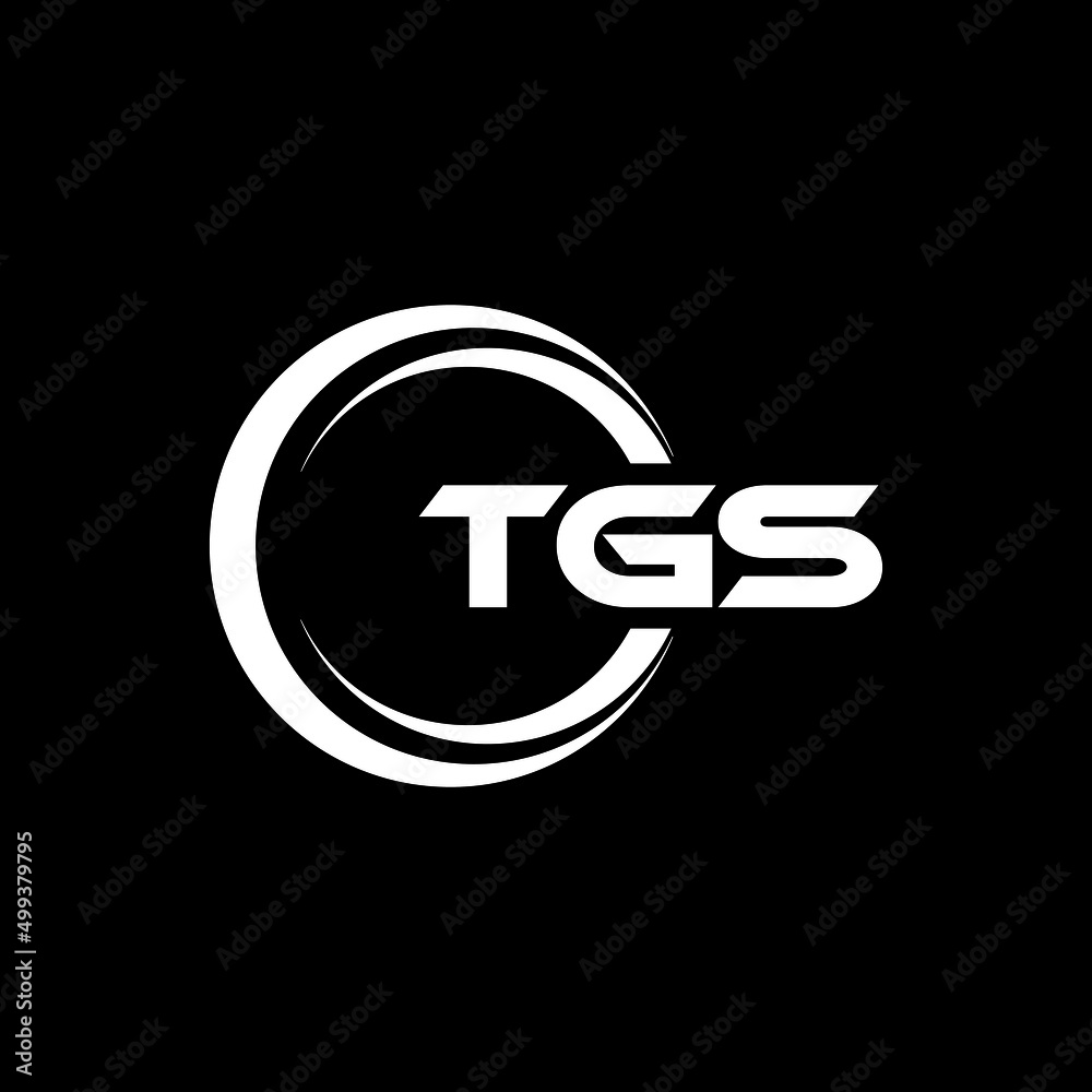 TGS letter logo design with black background in illustrator, vector ...