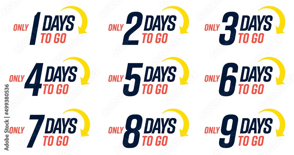 Time counter sticker set for sale or opening event. Alarm notification ...