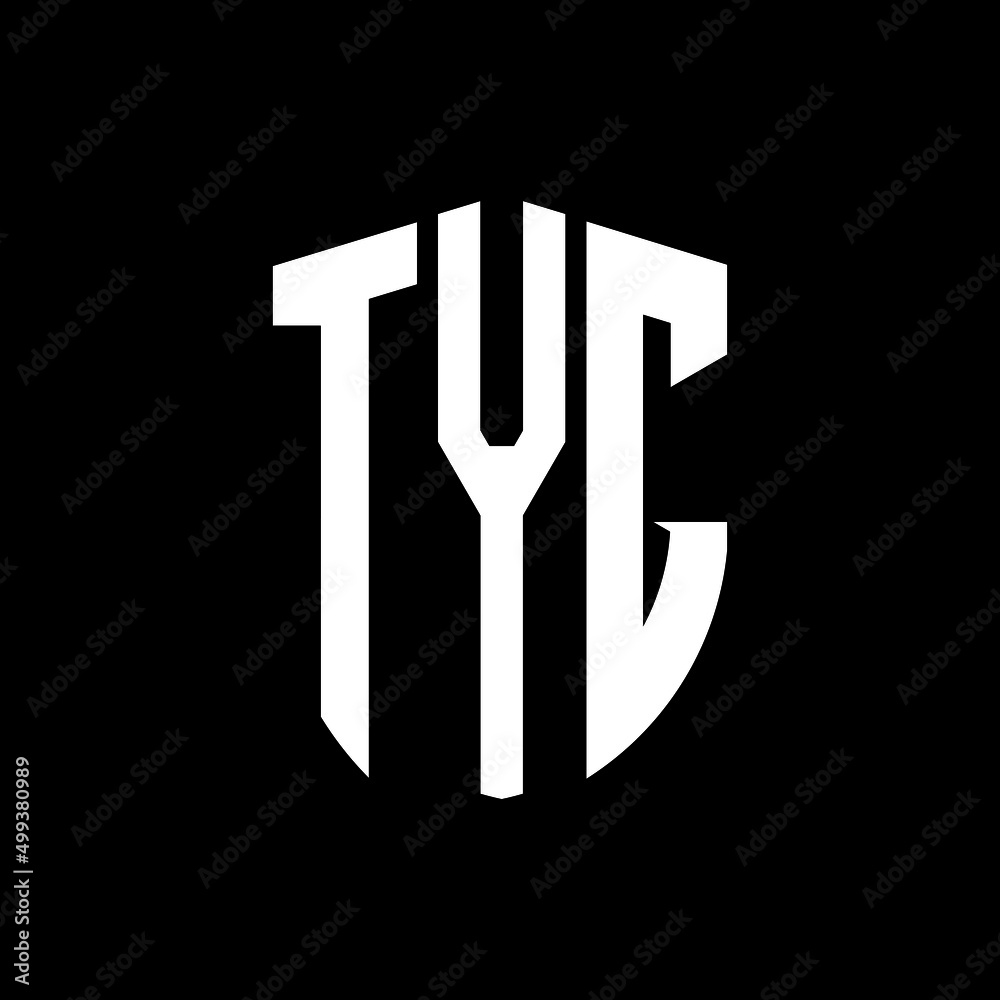 TYG letter logo design. TYG modern letter logo with black background ...