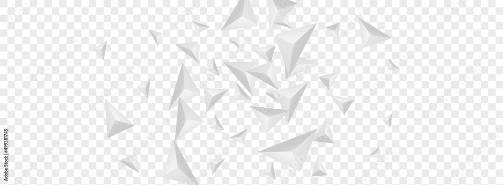 Silver Triangular Background Transparent Vector. Origami Volume ...