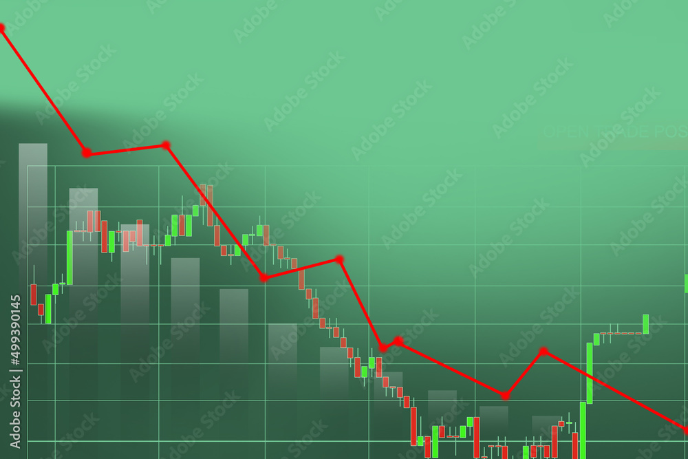Stock Market Chart on Blue Background. share drop down Stock ...