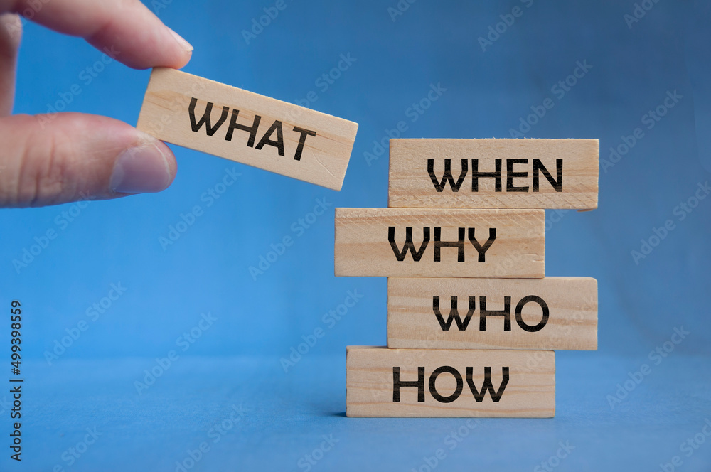 What, when, why, who and how text on wooden blocks. Root cause analysis ...