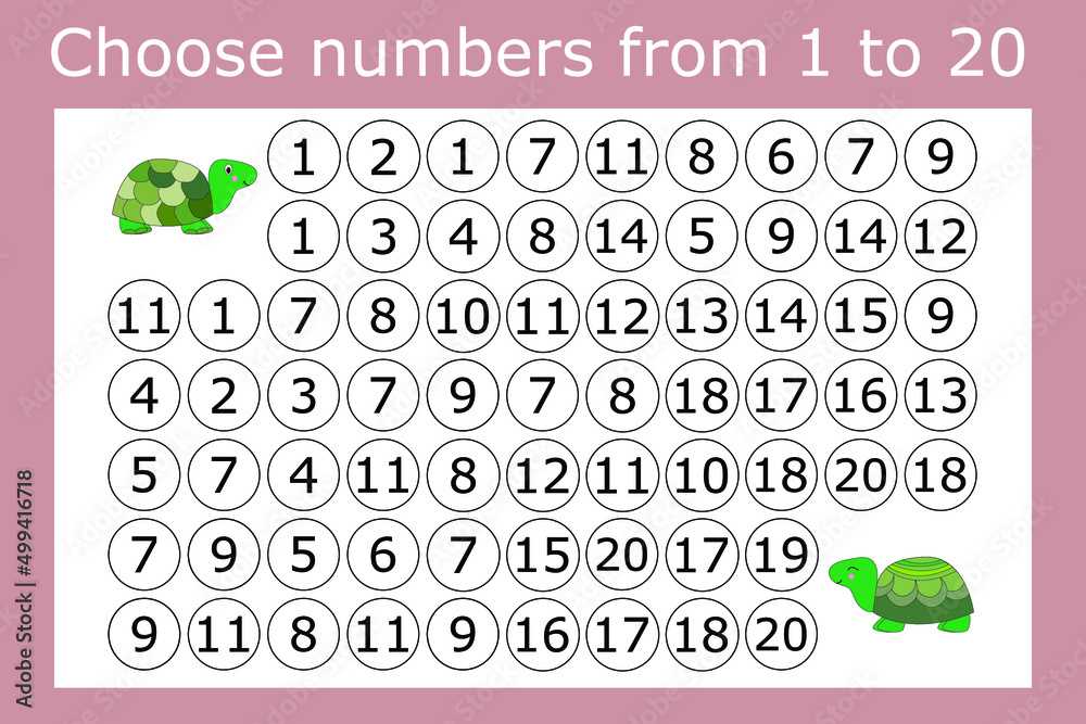 Counting maze for kids. A fun game, a mathematical puzzle with the ...
