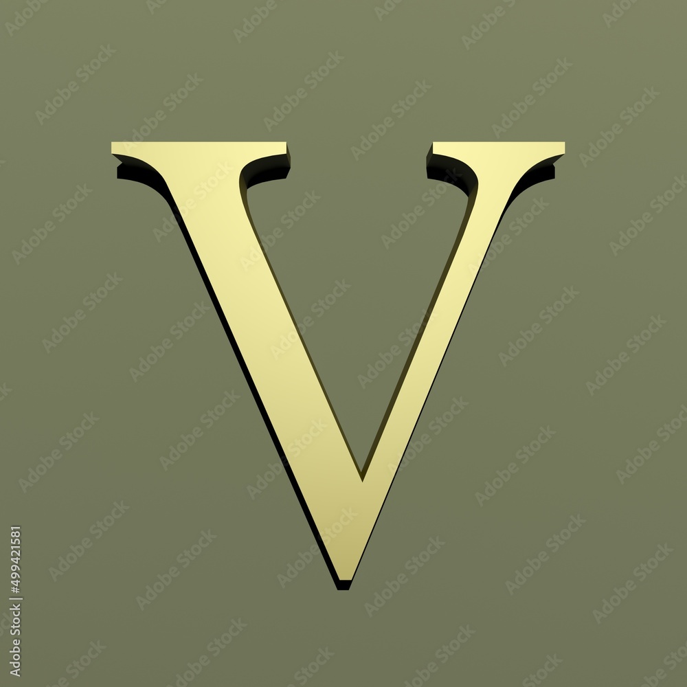 Roman numerals. Roman numeral 5. Five Roman. 3D render illustration ...