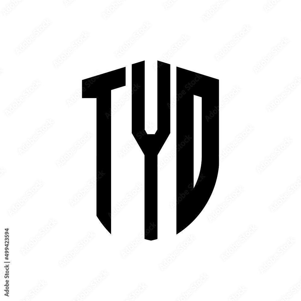 TYO letter logo design. TYO modern letter logo with black background ...