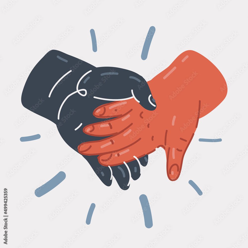 Vector illustration of Hands holding one another Stock Vector | Adobe Stock