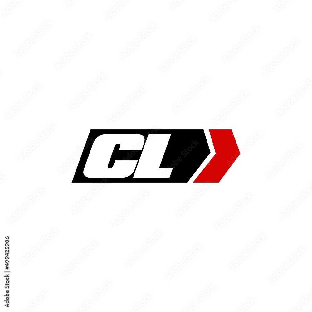 Initial letter CL logo with right arrow logo design Stock Vector ...