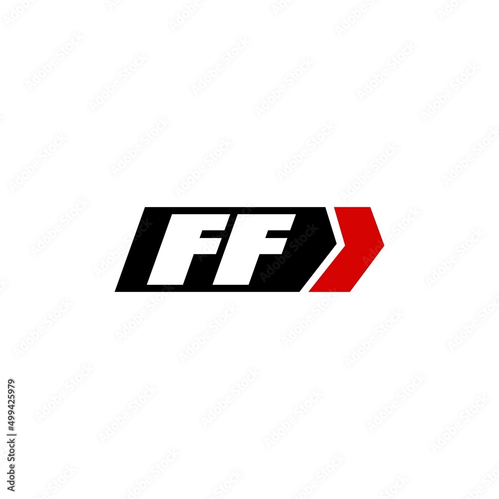 Initial letter FF logo with right arrow logo design Stock Vector ...