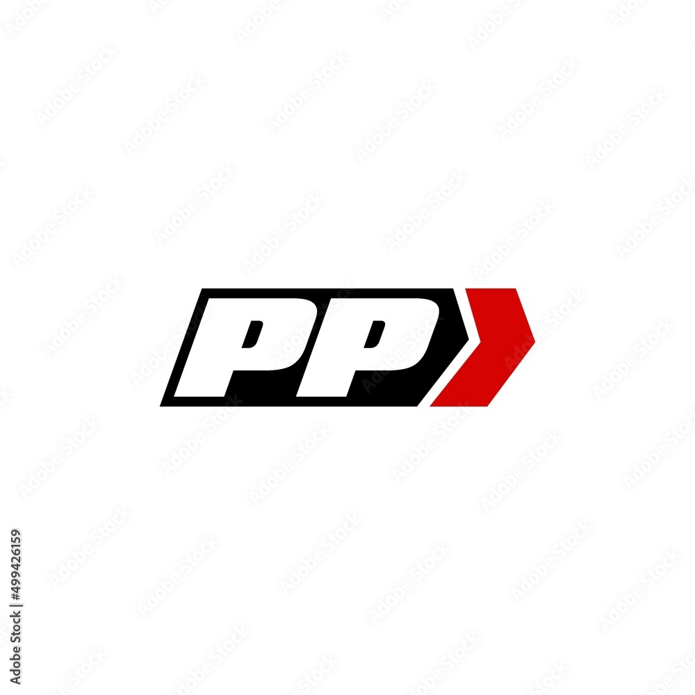 Initial letter PP logo with right arrow logo design Stock Vector ...