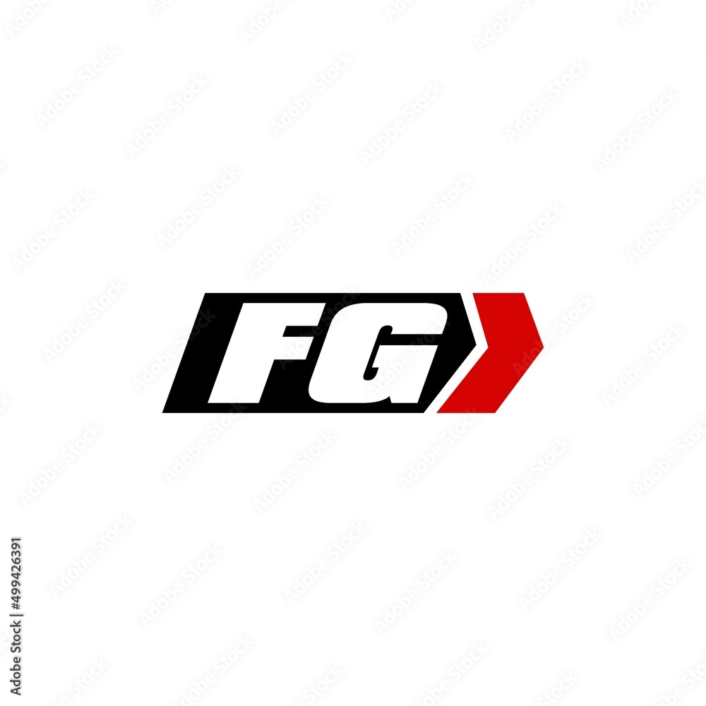 Initial letter FG logo with right arrow logo design Stock Vector ...