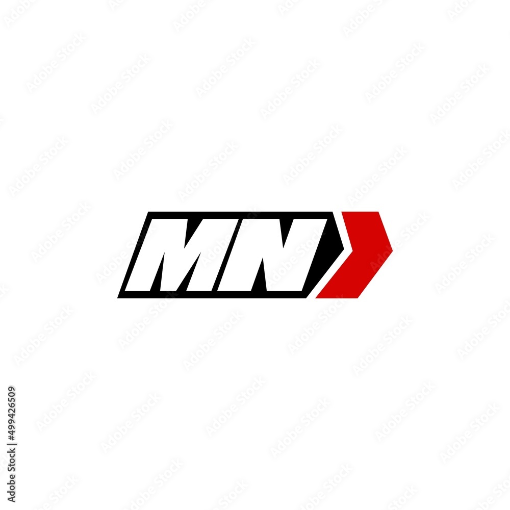 Initial letter MN logo with right arrow logo design Stock Vector ...