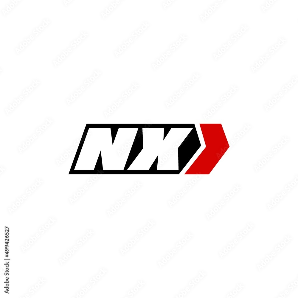 Initial letter NX logo with right arrow logo design Stock Vector ...