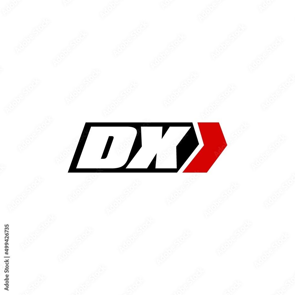 Initial letter DX logo with right arrow logo design Stock Vector ...