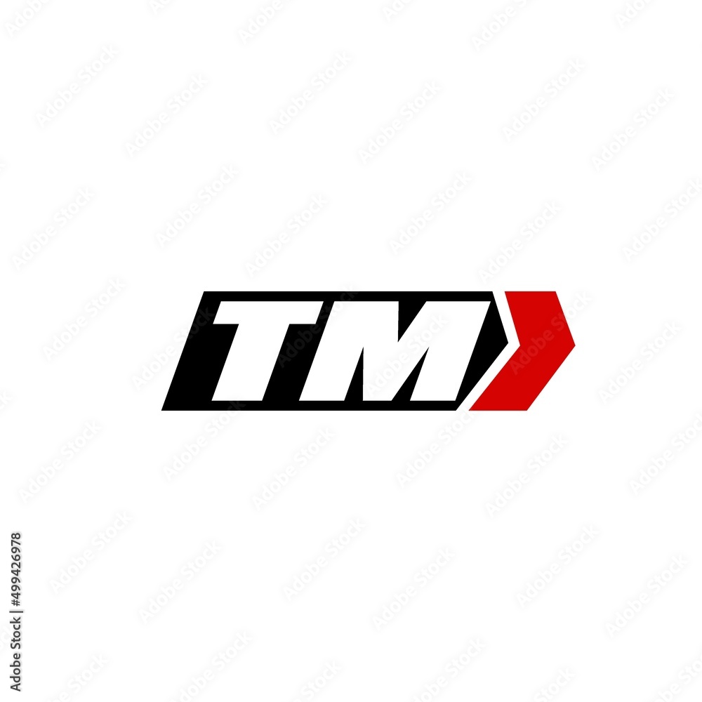 Initial letter TM logo with right arrow logo design Stock Vector ...