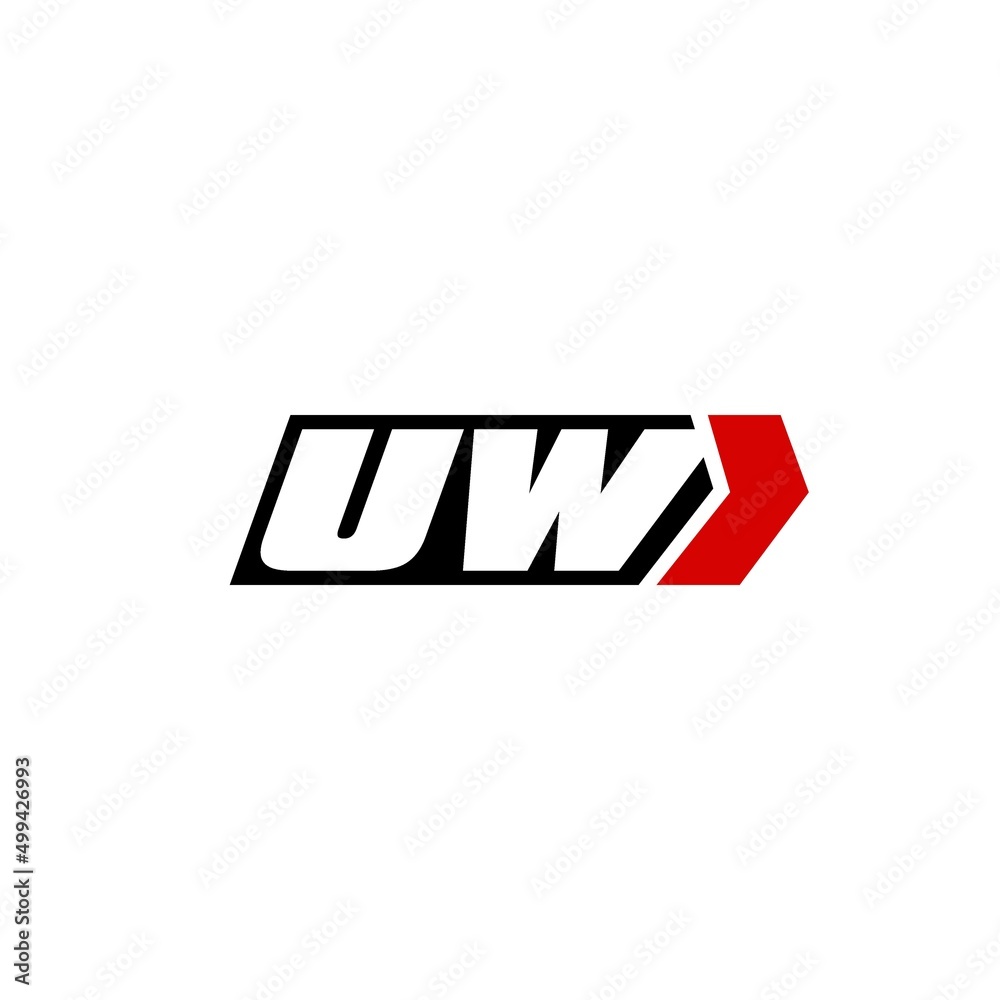 Initial letter UW logo with right arrow logo design Stock Vector ...